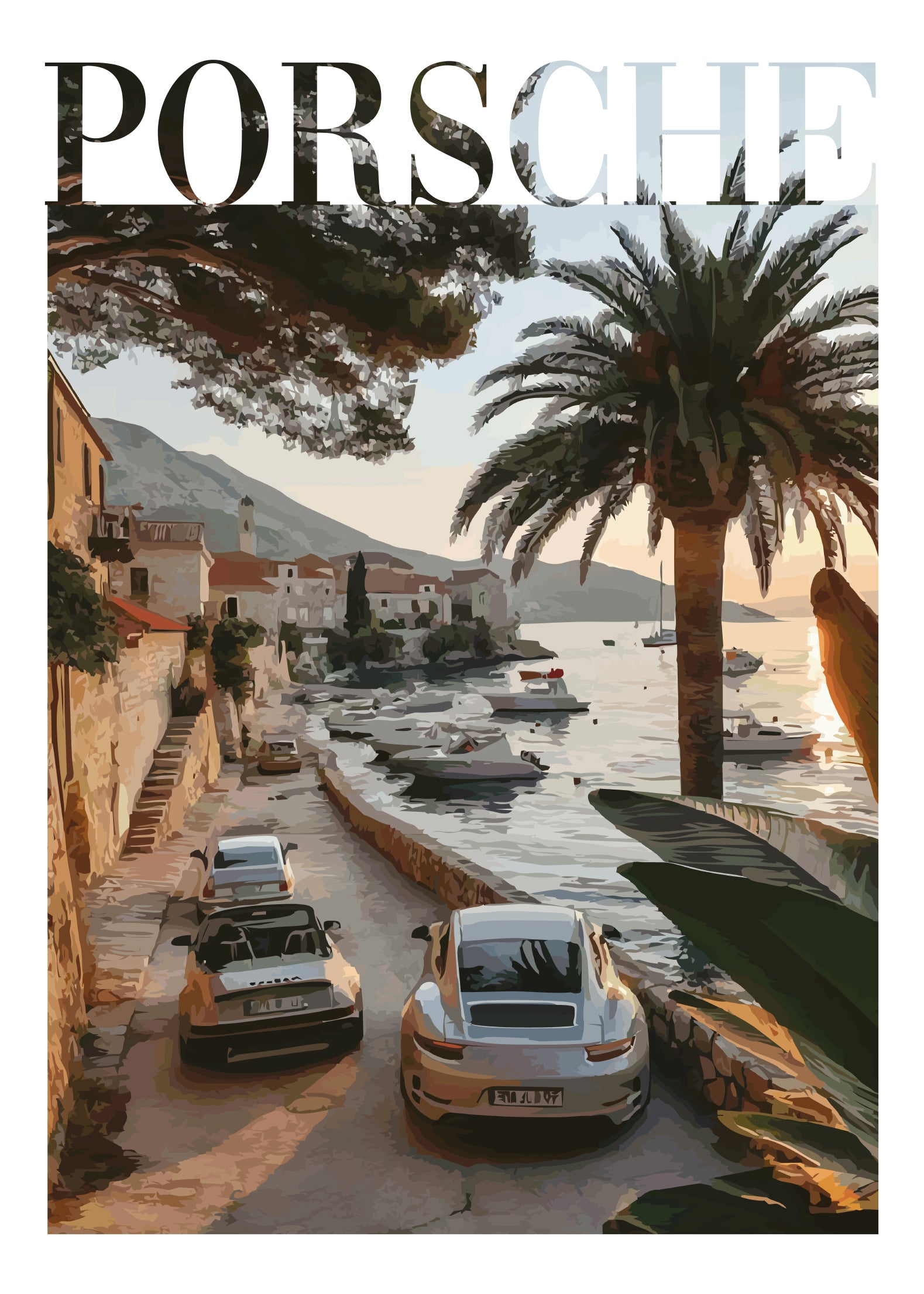 "Old Money Porsche No.2" Poster - 30x40, 50x70, 70x100 - Merchsweden