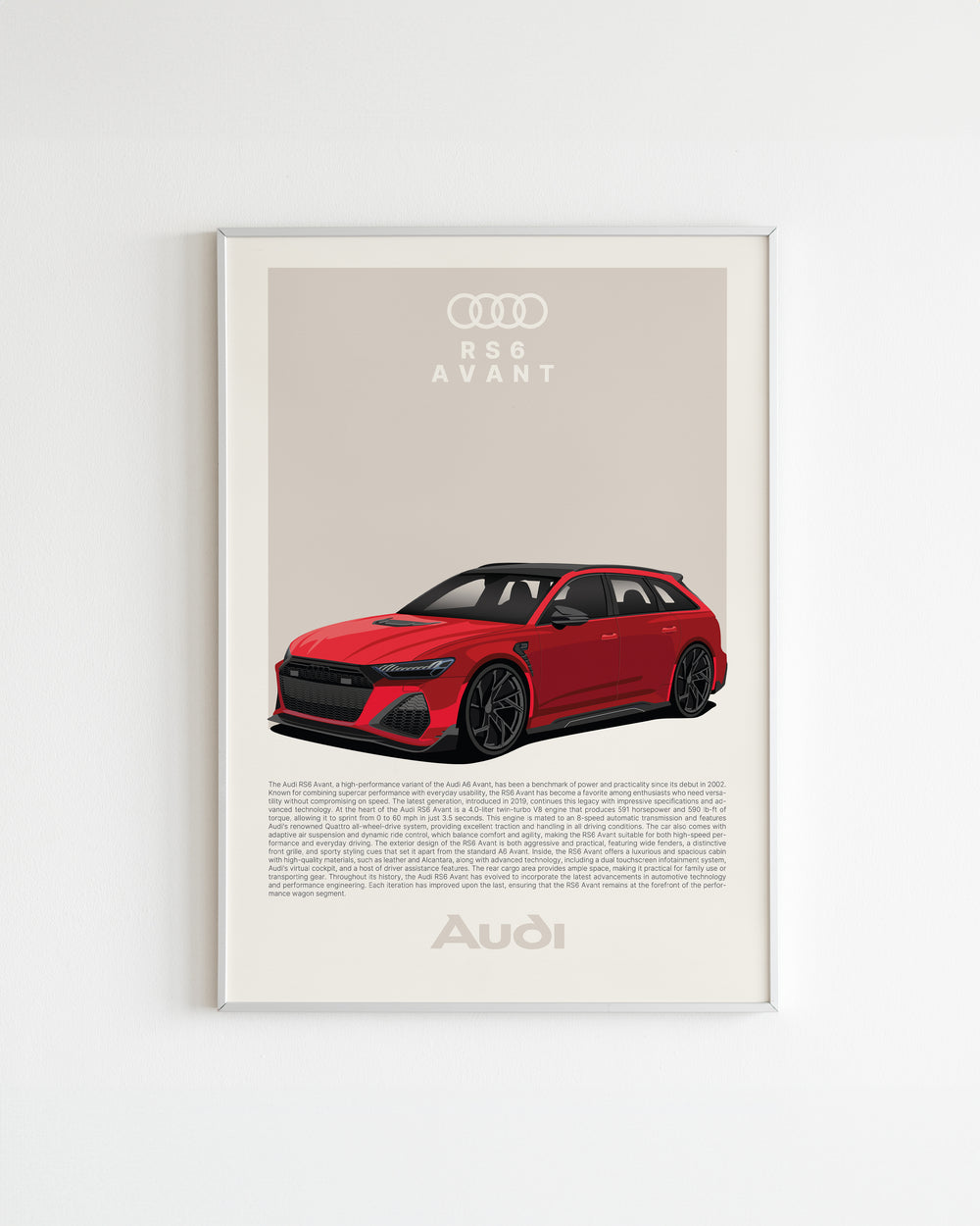 "Audi RS6" Poster - 30x40, 50x70, 70x100 - Merchsweden