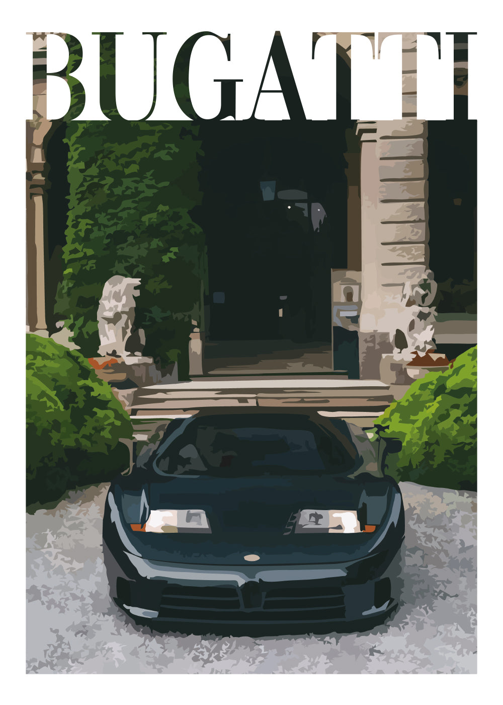 Old Money Bugatti Poster - Klassisk Bilkonst | Kanva