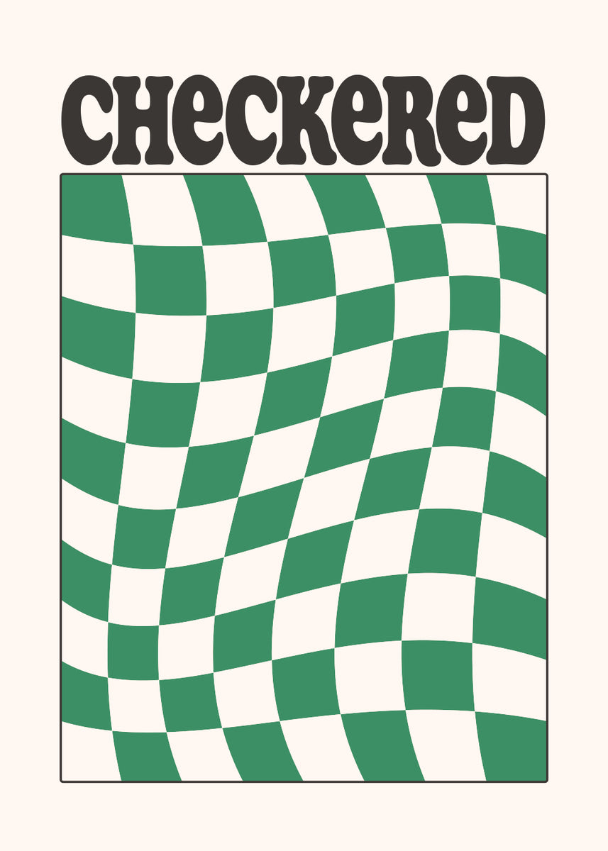 Grön "Checkered" Poster - 30x40, 50x70, 70x100 - Merchsweden