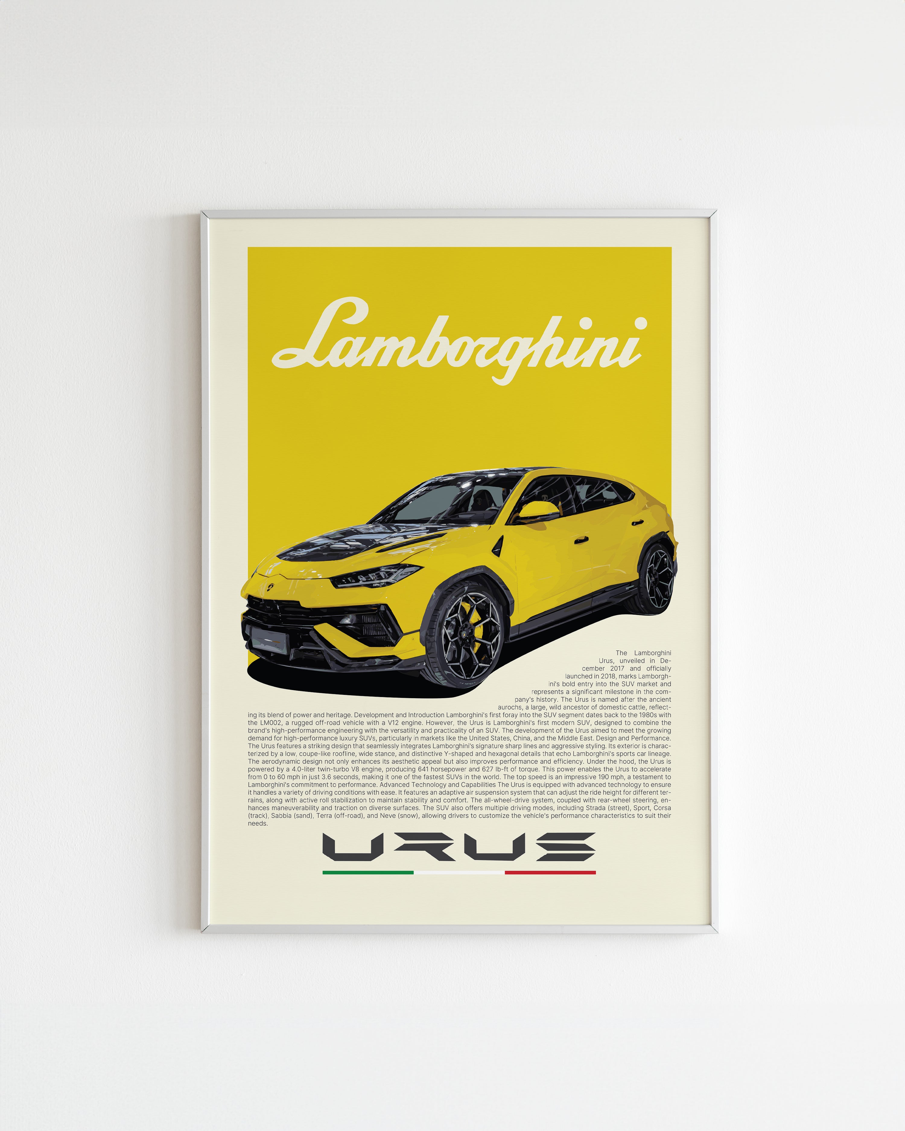 "Lamborghini Urus" Poster - 30x40, 50x70, 70x100 - Merchsweden