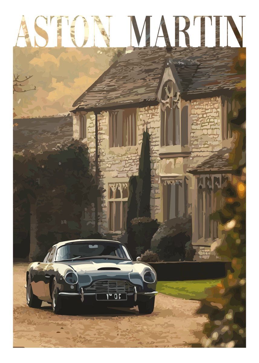 "Old Money Aston Martin" Poster - 30x40, 50x70, 70x100 - Merchsweden