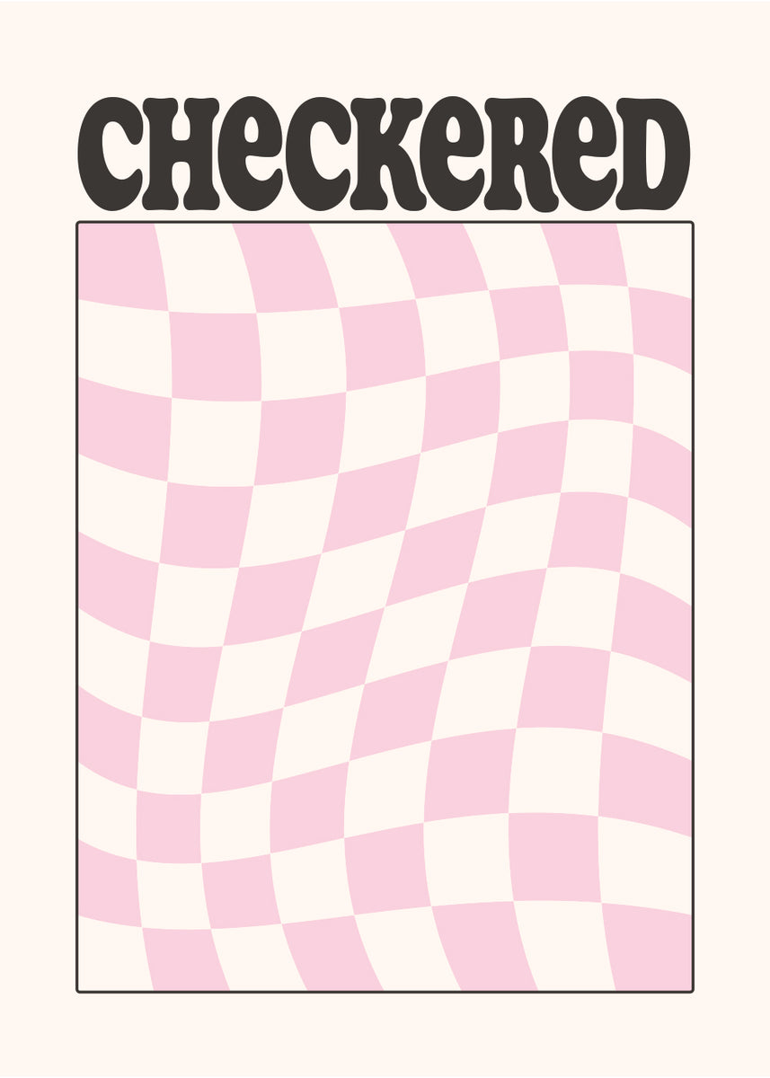 Rosa "Checkered" Poster - 30x40, 50x70, 70x100 - Merchsweden