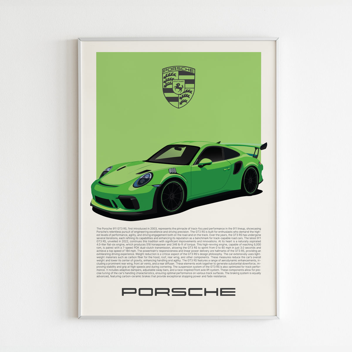 Porsche 911 GT3 RS" Poster - 30x40, 50x70, 70x100 - Merchsweden