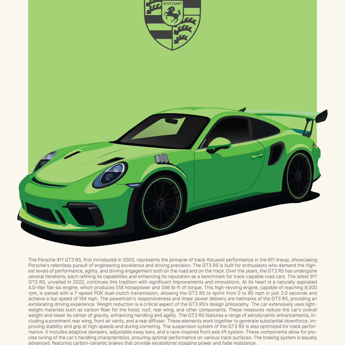 Porsche 911 GT3 RS" Poster - 30x40, 50x70, 70x100 - Merchsweden